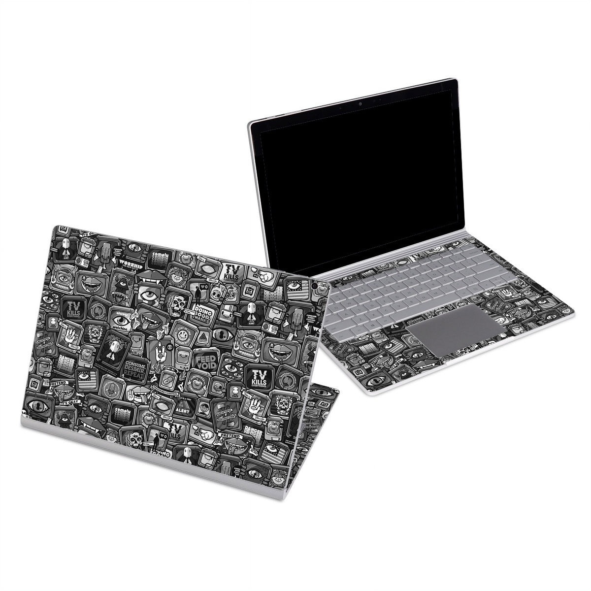 Distraction Tactic B&W - Microsoft Surface Book Skin