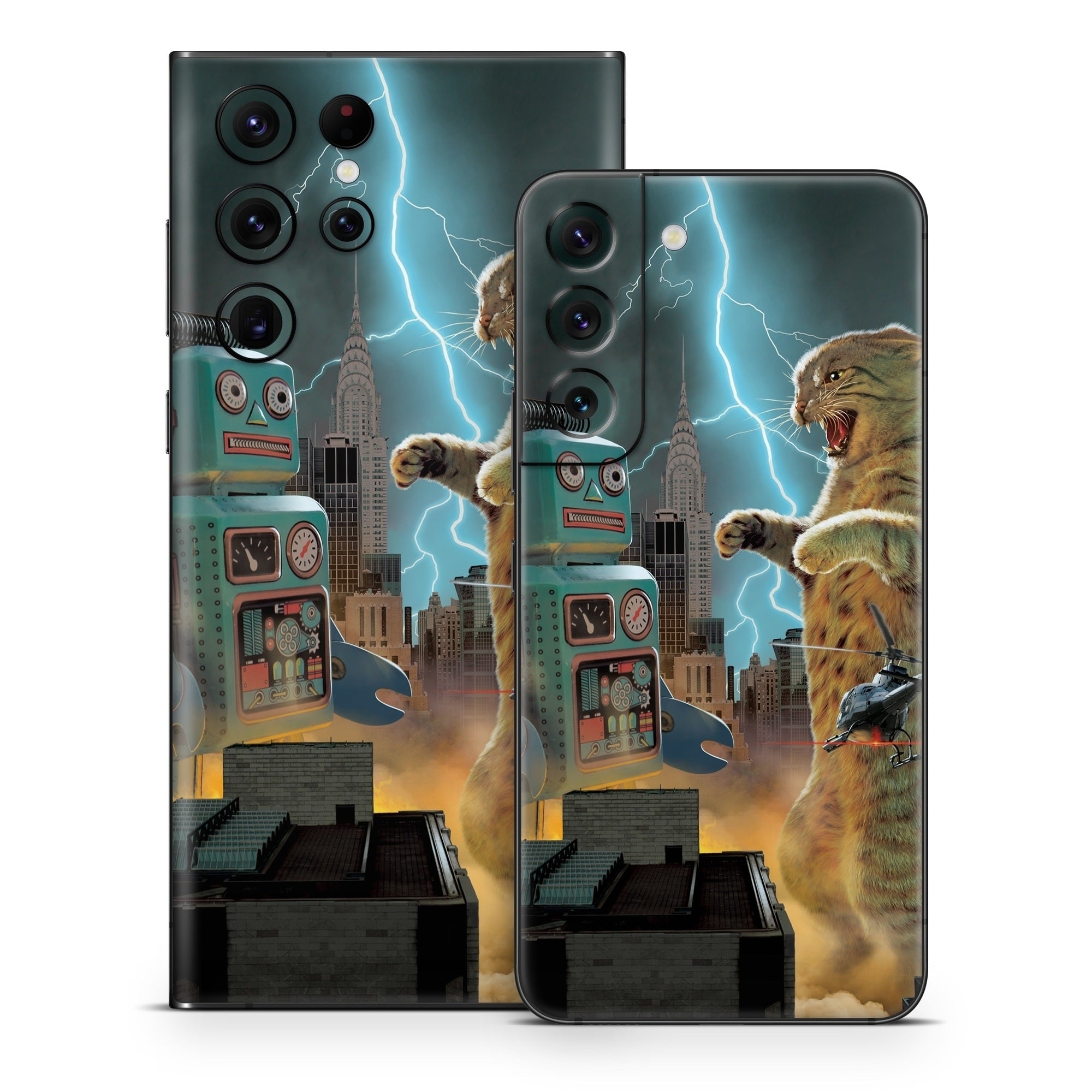 Catzilla Vs Robot - Samsung Galaxy S22 Skin