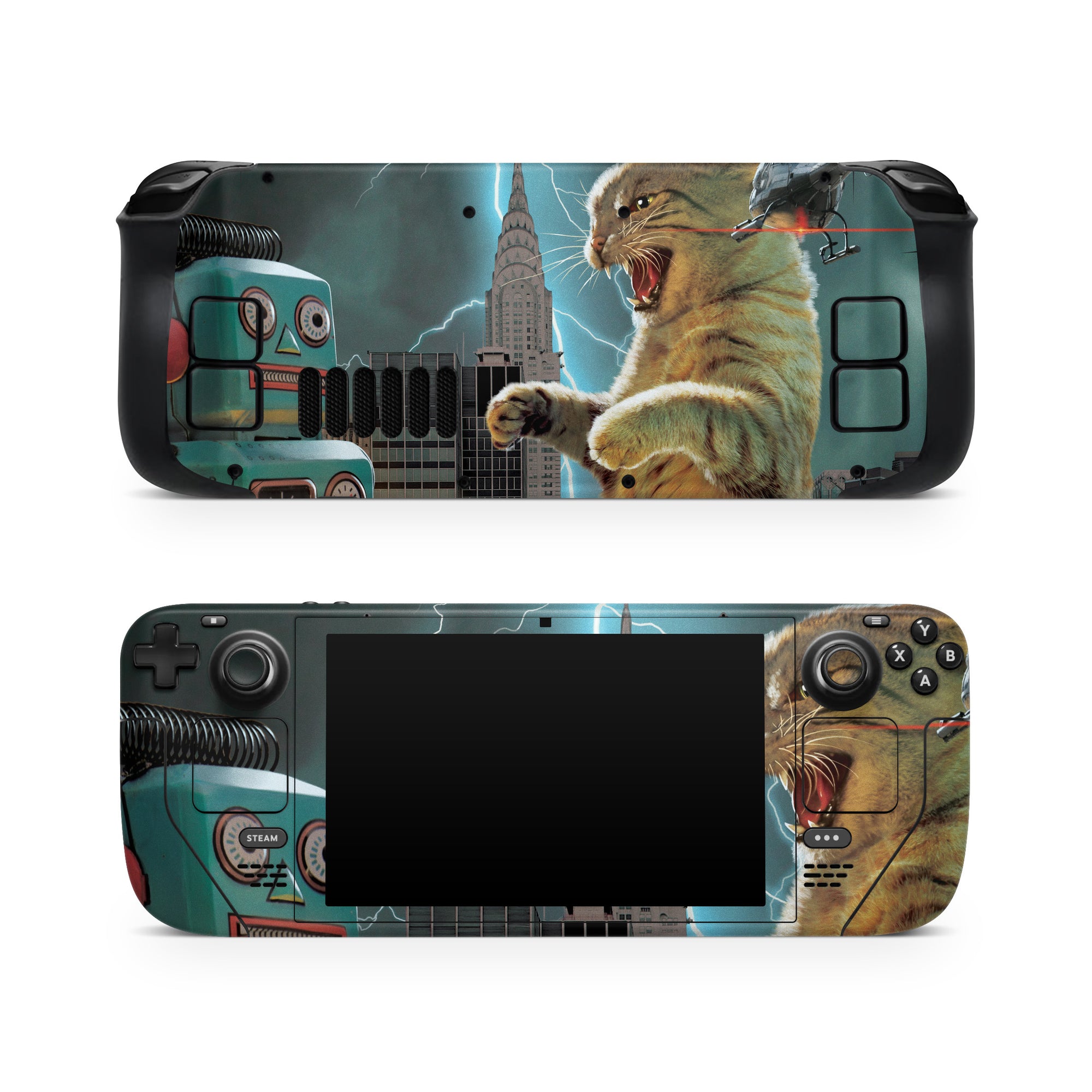 Catzilla Vs Robot - Valve Steam Deck Skin